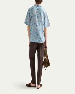 Prada Hawaiian-print Short-sleeve Shirt