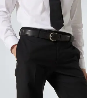 George Cleverley Leather Belt - Black
