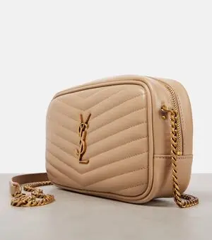 Saint Laurent Lou Mini Quilted Leather Camera Bag - Beige