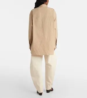 LEMAIRE Tie-detailed Cotton Shirt - Beige