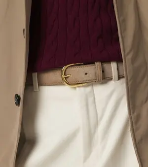 George Cleverley Suede Belt - Beige