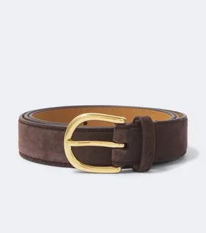 George Cleverley Suede Belt Brown