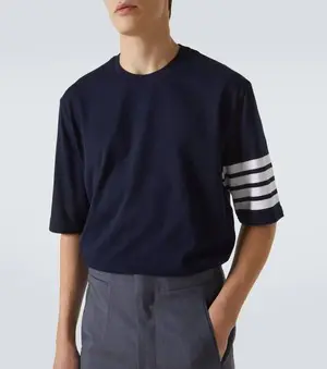 Thom Browne 4-bar Cotton Jersey T-shirt - Blue