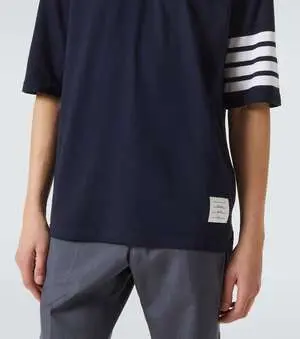 Thom Browne 4-bar Cotton Jersey T-shirt - Blue