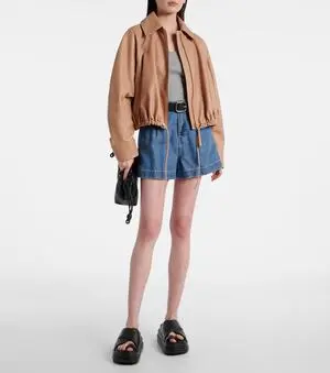 7 For All Mankind Hilo Pleated Denim Shorts