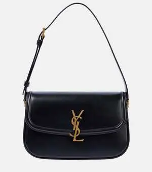 Saint Laurent Solferino Small Leather Shoulder Bag - Black