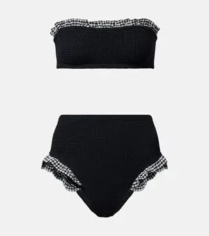 Hunza G Peggy Ruffled Bikini - Black