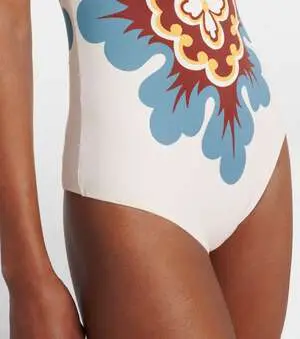 La DoubleJ Goddess Printed One-shoulder Swimsuit