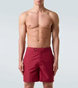 Brunello Cucinelli Logo Swim Trunks - Red