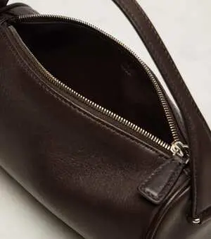 THE ROW Round '90s Leather Tote Bag - Brown
