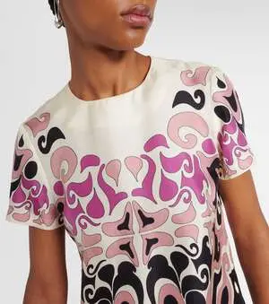 La DoubleJ Mini Swing Feather-trimmed Minidress - Multicoloured
