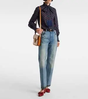 Valentino Garavani Bow-detail Cotton Muslin Blouse - Blue