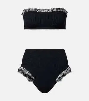 Hunza G Peggy Ruffled Bikini - Black