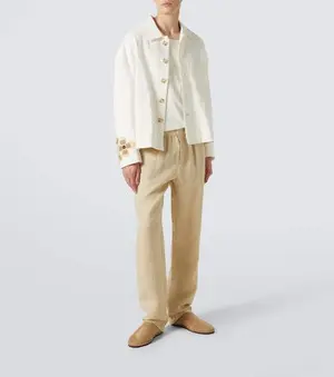Sunspel Linen Straight Leg Trousers