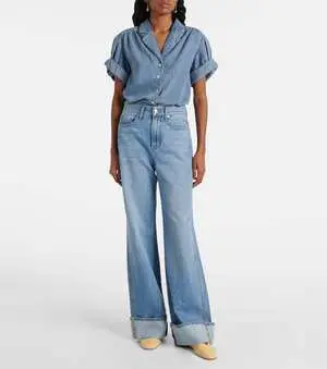 Veronica Beard Taylor High-rise Wide-leg Jeans