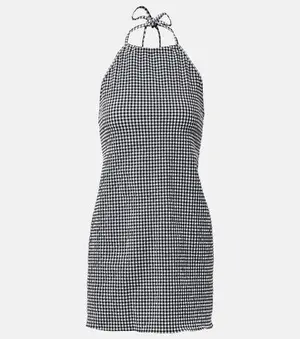 Hunza G Gingham Seersucker Minidress - Black