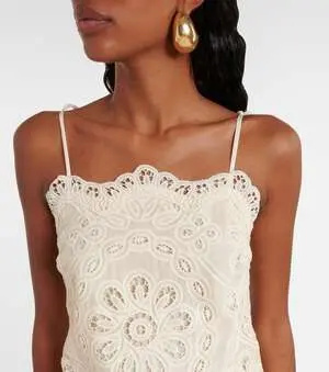Zimmermann Rhiannon Embroidered Cotton Midi Dress