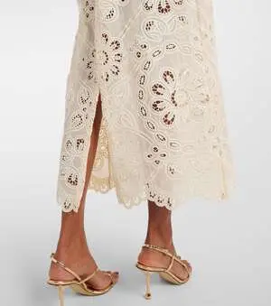 Zimmermann Rhiannon Embroidered Cotton Midi Dress
