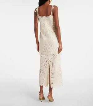 Zimmermann Rhiannon Embroidered Cotton Midi Dress