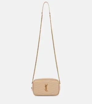 Saint Laurent Lou Mini Quilted Leather Camera Bag - Beige