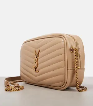 Saint Laurent Lou Mini Quilted Leather Camera Bag - Beige