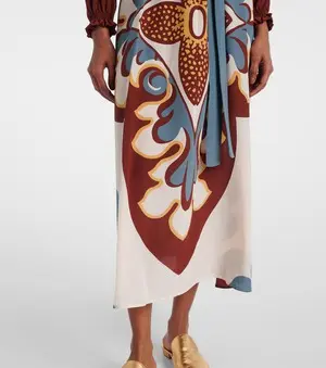 La DoubleJ Cerere Silk Crepe De Chine Midi Dress