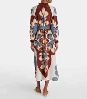 La DoubleJ Cerere Silk Crepe De Chine Midi Dress