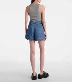 7 For All Mankind Hilo Pleated Denim Shorts