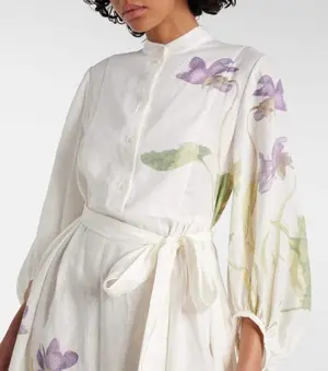 Erdem Linen Wrap Dress