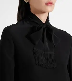 Valentino Garavani Bow-detail Silk Crepe Blouse - Black