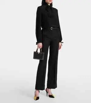 Valentino Garavani Bow-detail Silk Crepe Blouse - Black