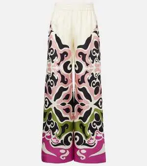 La DoubleJ Printed Silk Twill Palazzo Pants - Multicoloured