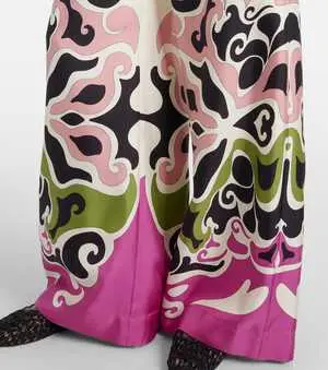 La DoubleJ Printed Silk Twill Palazzo Pants - Multicoloured
