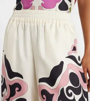 La DoubleJ Printed Silk Twill Palazzo Pants - Multicoloured