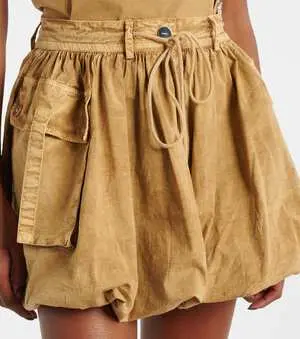 GANNI Cotton-blend Mini Skirt - Beige