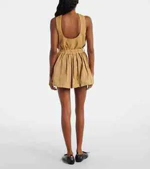 GANNI Cotton-blend Mini Skirt - Beige