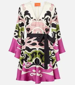 La DoubleJ Magnifico Printed Silk Twill Minidress