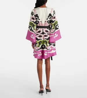 La DoubleJ Magnifico Printed Silk Twill Minidress