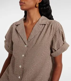 Veronica Beard Ilene Gingham Cotton-blend Shirt