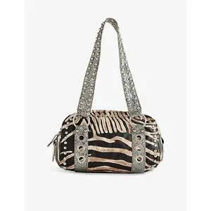 Jaded London Marza Zebra-Print Faux-Leather Shoulder Bag - Multi
