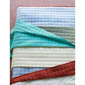 HAY Mega Dot Quilted Cotton Bed Cover - Light Blue