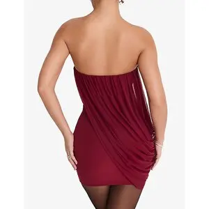 MISTRESS ROCKS Draped Strapless Mini Dress