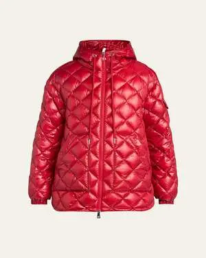 Moncler Short Padded Down Jacket - Medium Red