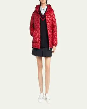 Moncler Short Padded Down Jacket - Medium Red