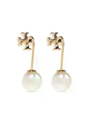 Tory Burch Pearl Front-back Earrings - Gold