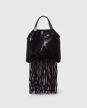 Stella McCartney Limited-edition Falabella Sequin Fringe Tiny Tote - Black