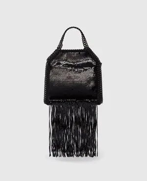 Stella McCartney Limited-edition Falabella Sequin Fringe Tiny Tote - Black