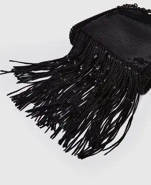 Stella McCartney Limited-edition Falabella Sequin Fringe Tiny Tote - Black