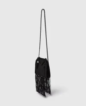 Stella McCartney Falabella Sequin Fringe Tiny Tote Bag - Black