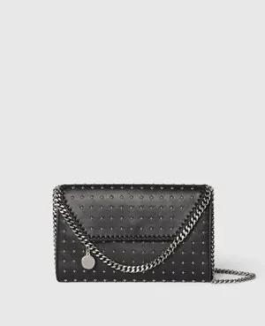 Stella McCartney Falabella Star Studs Wallet Crossbody Bag - Black